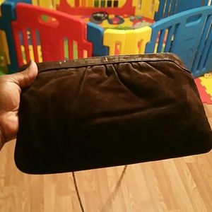 Bags | Vintage Chocolate Suede Clutch | Poshmark